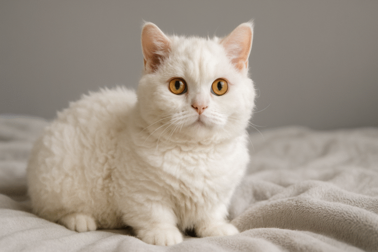 Lambkin Cat: Curly-Coated, Short-Legged, and Full of Charm